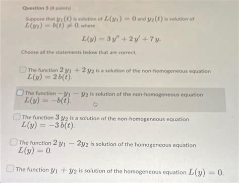 solved suppose that y1 t is solution of l y1 0 and y2 t