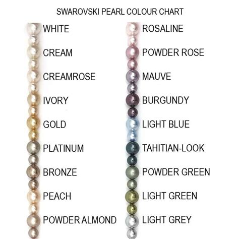 Pearl Colour Chart