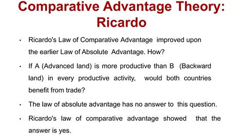 Unit 2 Lecture 3 Comparative Advantage Theory Pptx