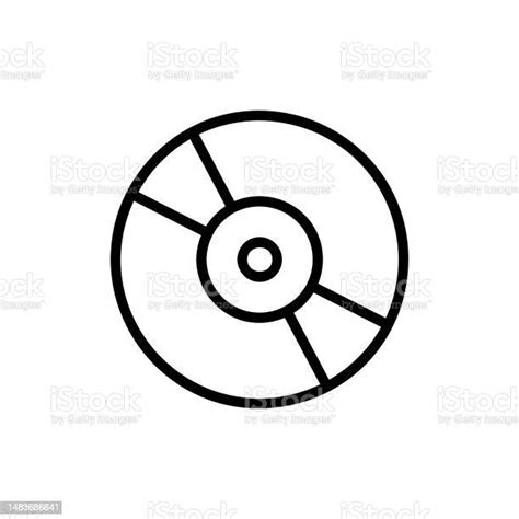 컴팩트 디스크 벡터 아이콘입니다 윤곽선 스타일 벡터 아이콘입니다 3차원 형태에 대한 스톡 벡터 아트 및 기타 이미지 3차원 형태 고체 단순함 Istock