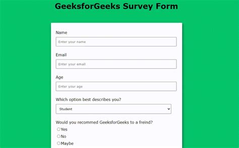 Forms Survey Form Using Html And Css My Xxx Hot Girl