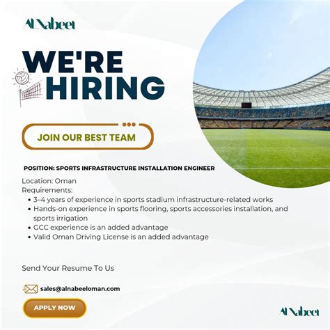 Were Hiring Sports Infrastructure Specialist Al Nabeel Is Expanding Linu Sreenivas