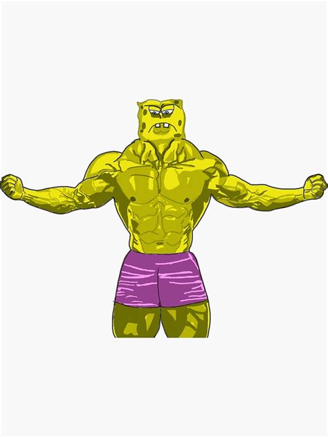 Flexing Time Spongebob Sticker For Sale By Artbypap Redbubble