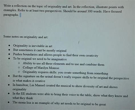 [answered] Write A Reflection On The Topic Of Originality And Art In Kunduz