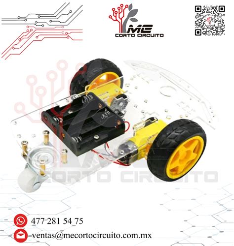 Chasis Carro Robot 2 Ruedas Corto Circuito