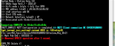 The Mqtt Dpm Is Abnormal Wi Fi Renesas Wireless Connectivity
