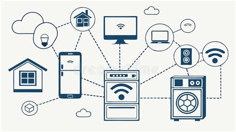 Smart Home Network Connected Devices Home Automation And Modern Living Technology Vector