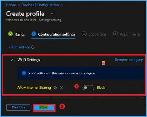 Enable Or Disable Internet Sharing Using Intune Security Policy