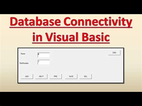Database Connectivity In Visual Basic YouTube