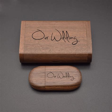 Usb Flash Drive Custom Logo Wooden Usb Flash Drive 16gb 32gb 64gb Oval Walnut Wood Box