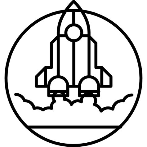Rocket Ship Outline In Launching Position Icon