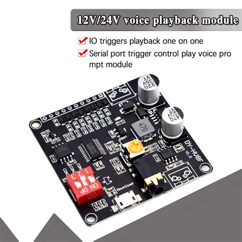 Dy Hv8f Dy Hv20t Voice Playback Module Board Mp3 Music Player 10w 20w 12v 24v Playback Serial