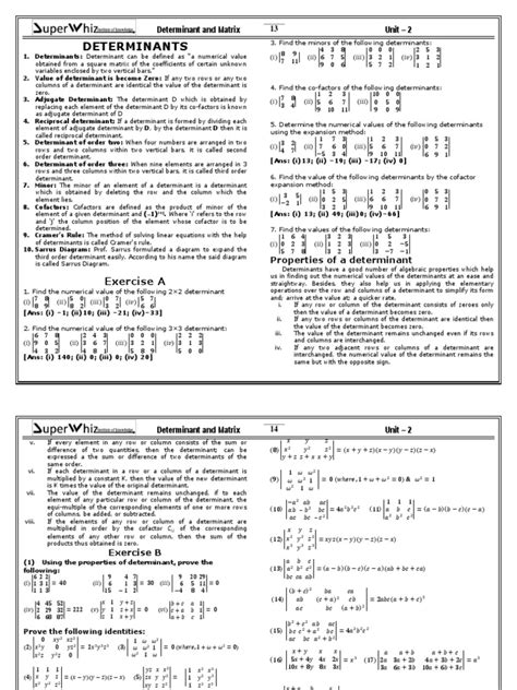 Determinant And Matrix Pdf Determinant Matrix Mathematics