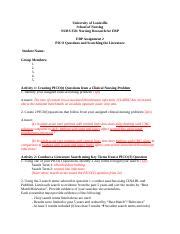 EBP Assignment 2 Example Docx University Of Louisville Babe Of Nursing NURS 358 Nursing