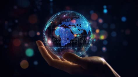 Big Data Abstract Background With Planet Earth Futuristic Technology Network Concept