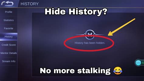 How To Hide Your In Game Match History In Mobile Legends