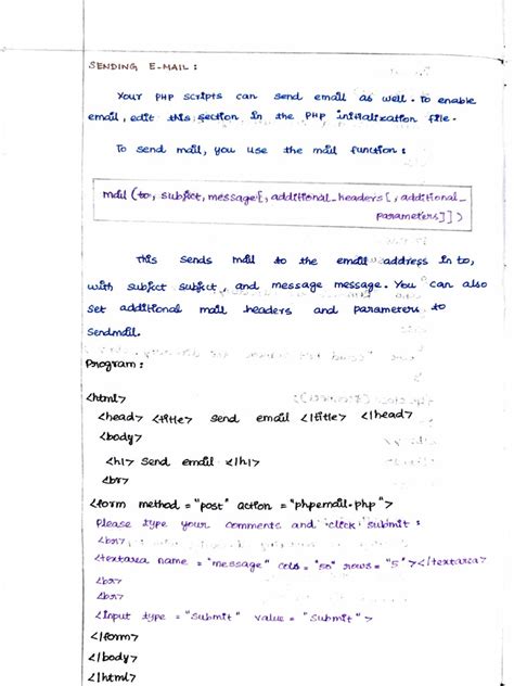 Php Note Sending E Mail Pdf