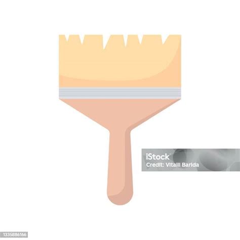 페인트 브러시 플랫 아이콘 나무 손잡이로 예술 작업 도구를 수리하십시오 가사 집안일에 대한 스톡 벡터 아트 및 기타 이미지 가사 집안일 개선 건설 장비 Istock
