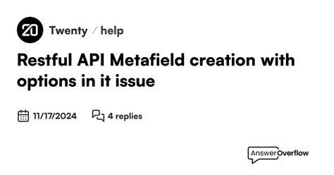 Restful Api Metafield Creation With Options In It Issue Twenty