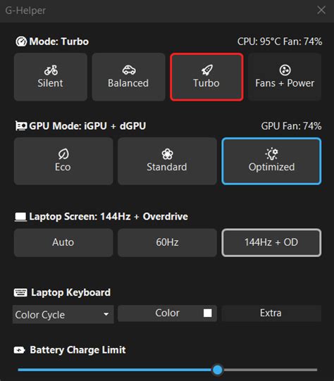 Cant See The Ultimate Option After Installing G Helper · Seerge G