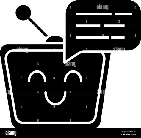 Chatbot Message Glyph Icon Talkbot Modern Robot Tv Laughing Chat Bot Virtual Assistant