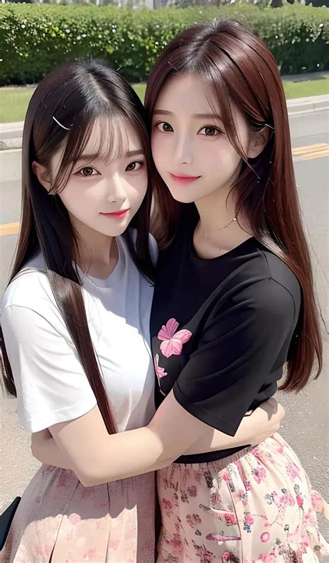 姐妹花，双倍快乐 Ai绘画本的动态 花瓣网