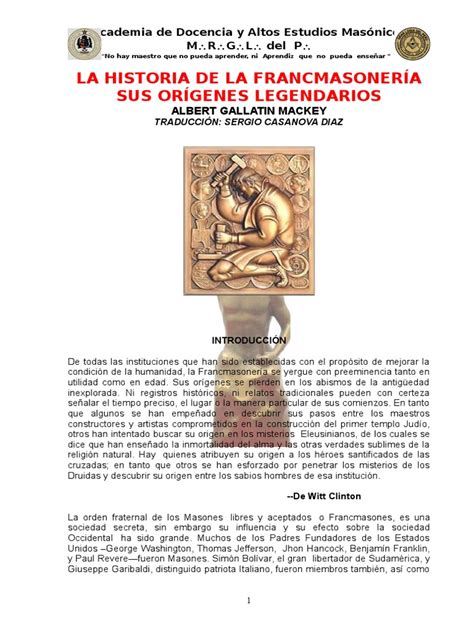 Orígenes Legendarios De La Francmasonería Pdf Masonería Science