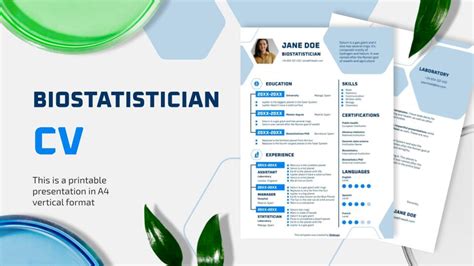 Biostatistician CV Google Slides PowerPoint