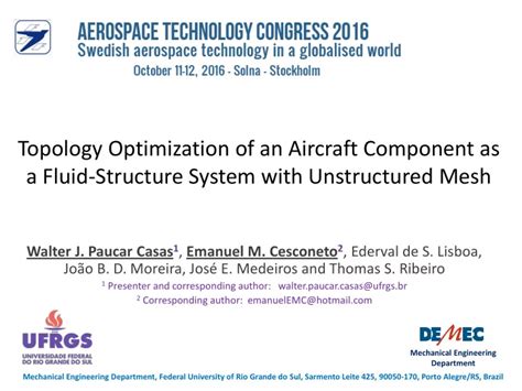 Ppt Topology Optimization Of An Aircraft Component As A Fluid
