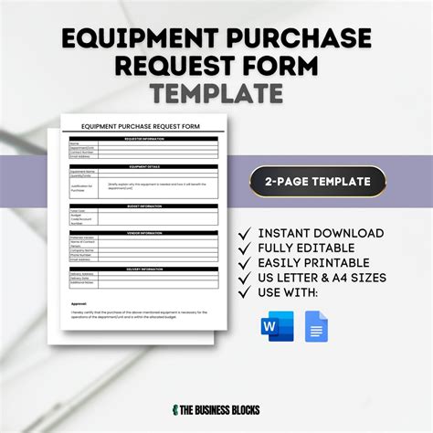 Equipment Purchase Request Form Template Customizable Equipment Request Form Office Equipment