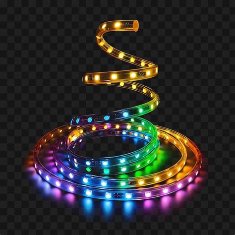 Premium Psd Psd Of Remote Controlled Led Rope Lights With Multicolor Transparen Collage Y2k