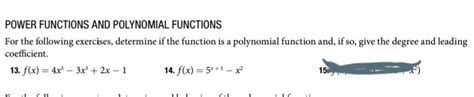 Solved POWER FUNCTIONS AND POLYNOMIAL FUNCTIONS For The Chegg