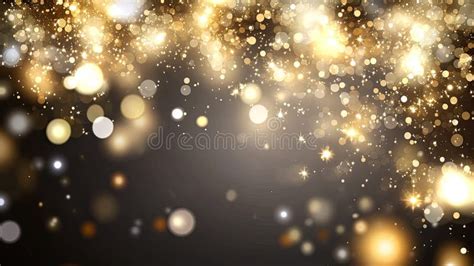 Glittering Golden Particles Float Against A Dark Backdrop Offering An Elegant Space For New