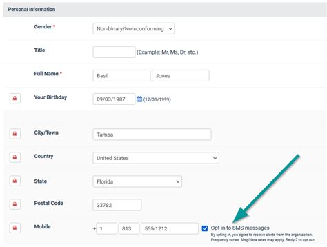 Opt In For Text Messaging