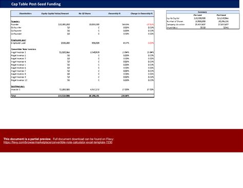 Convertible Note Calculator Excel Template Excel Xls