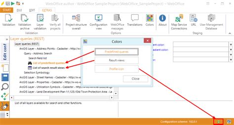 WebOffice Author ArcMap Extension Extras Menu
