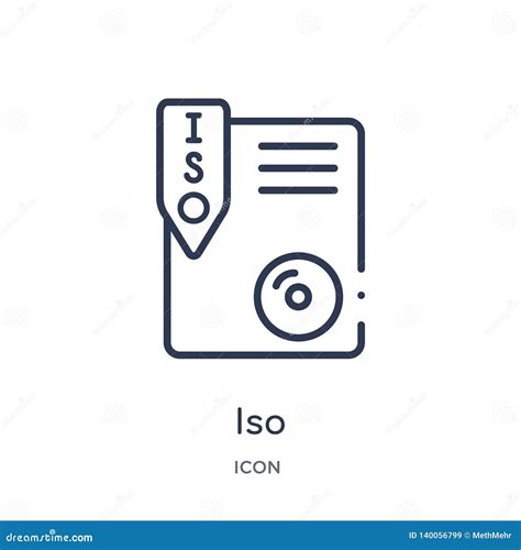 Linear Iso Icon From File Type Outline Collection Thin Line Iso Vector Isolated On White