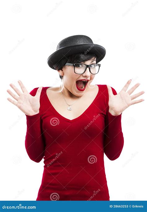 Happy Nerd Stock Image Image Of Brunette Gorgeous Background