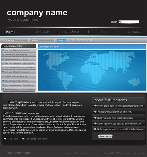 편집 가능한 웹 사이트 템플릿 벡터 Eps Ai Uidownload