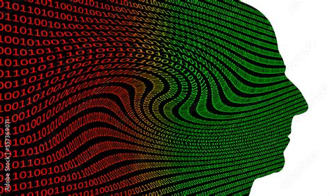 Binary Code And Head Conceptual Illustration Stock Illustration Adobe Stock