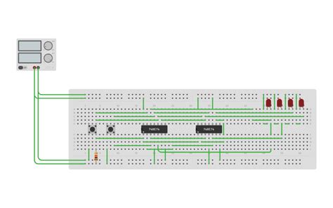 Circuit Design Ring Counter Tinkercad