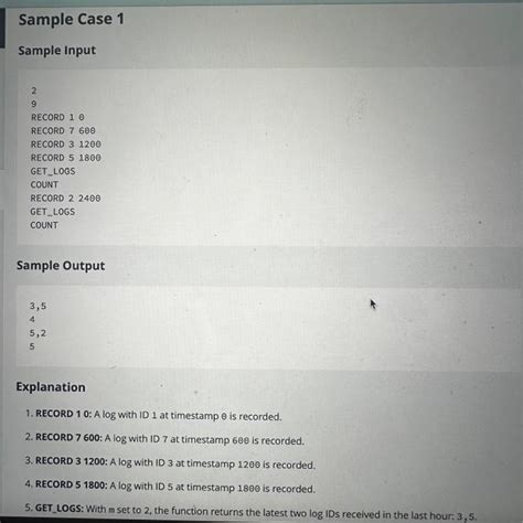 solved 1 record 10 the log with id 1 at timestamp 0 is