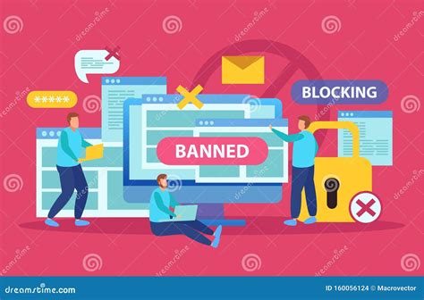 Internet Blocking Flowchart Cartoon Vector 187609081