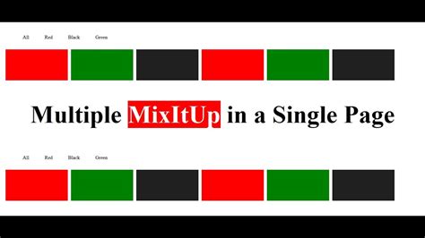 Add Multiple Mixitup In A Single Html Or Php Page Mixitup Filter 2020 Youtube