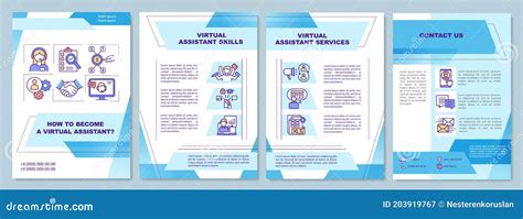 Virtual Assistant Job Brochure Template Stock Vector Illustration Of Distance Infographic
