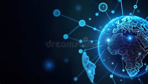 Digital Globe Illuminated With Blue Lines Showing Global Data Networks Tech Visualisation Of