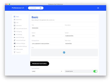 New Settings Ui Codename One