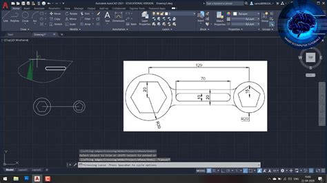 Autocad Practice Drawing With Using Circle And Polygon Youtube