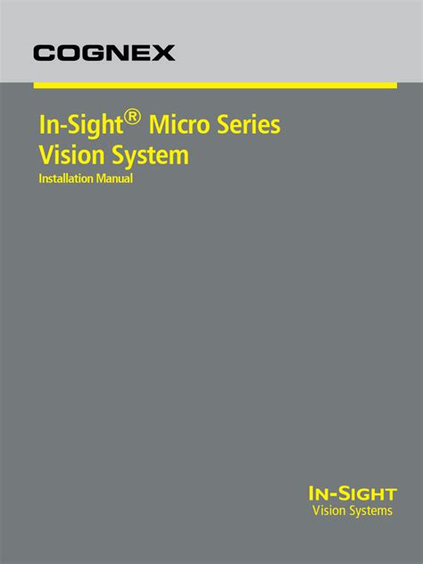 Cognex In Sight Micro Installation Manual Pdf Programmable Logic Controller Electrical