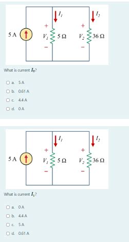 Solved What Is Current I2 A 5 A B 0 61 A C 4 4 A D 0 A Chegg Com